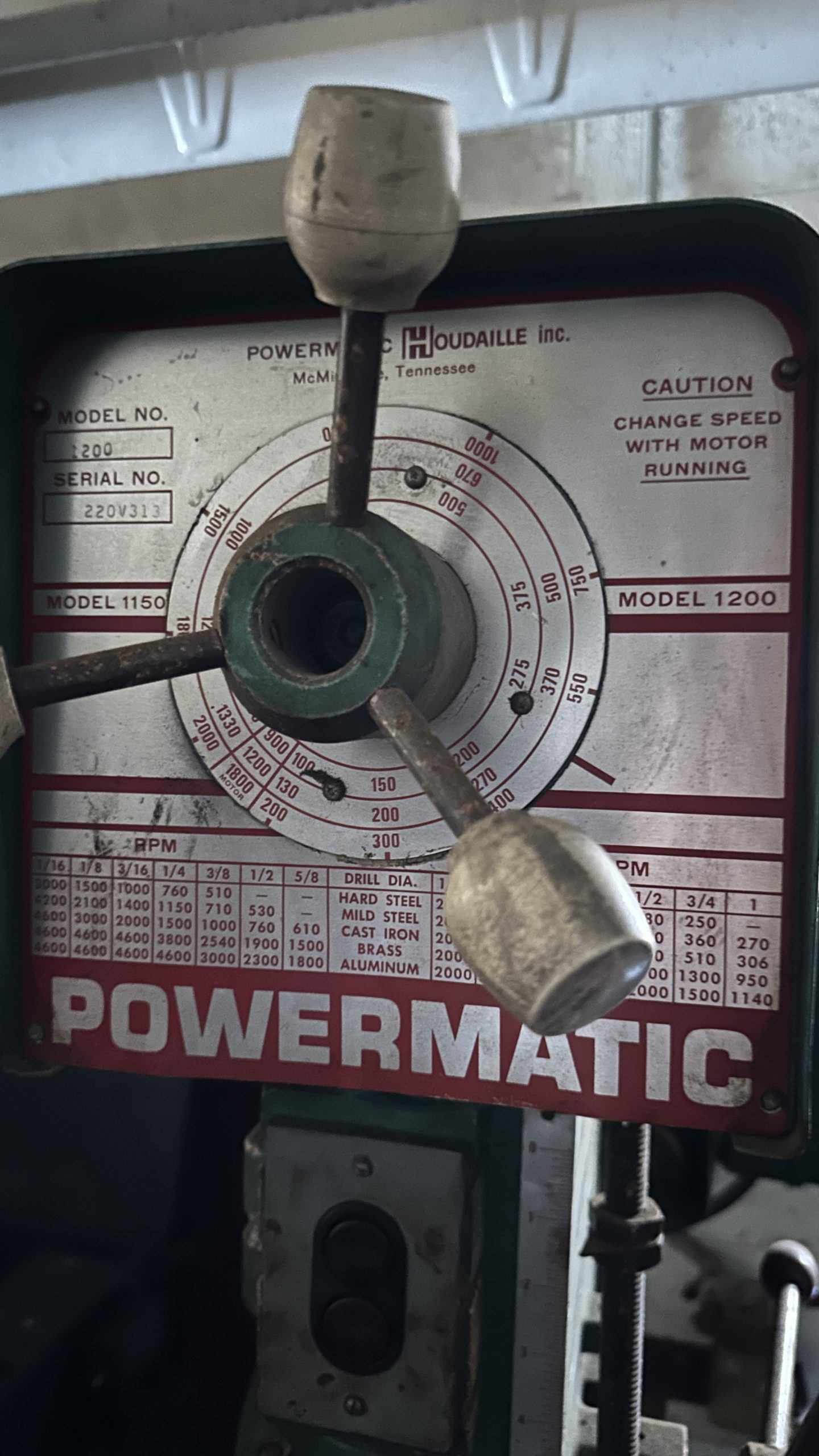 Powermatic 1200 1.5HP Variable Speed 20″ Drill Press - Cobble Creek Lumber